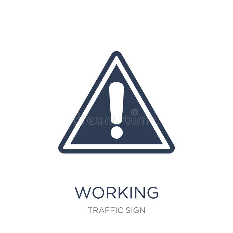 Working Sign Icon. Trendy Flat Vector Working Sign Icon on White Stock ...