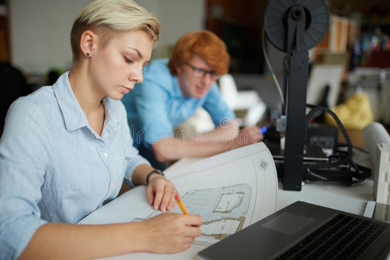 Working with sketch stock image. Image of architectural - 76892855