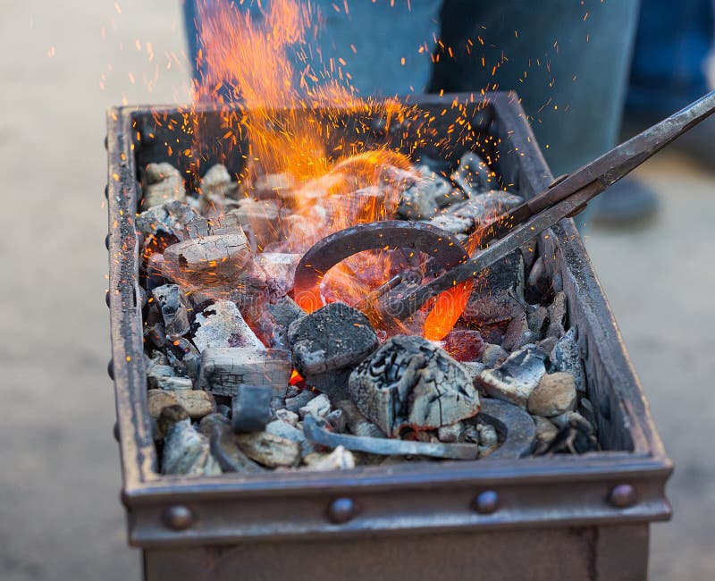 Working of the Smith in a Smithy. the Heated Preparation for a ...