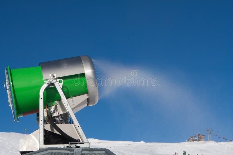 Snow-making gun stock photo. Image of snowmaking, hill - 9869174