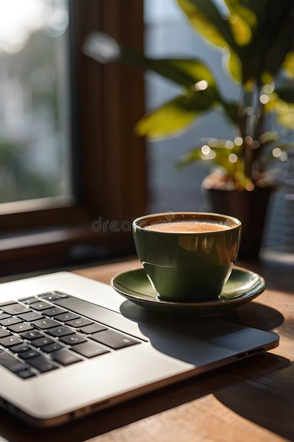 A Relaxing Space in the House while Working with a Laptop and a Cup of ...