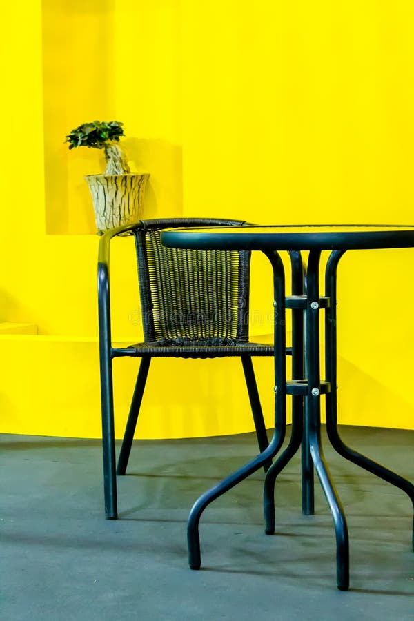 Working Space with Table Sets on Stage. Stock Image - Image of ...