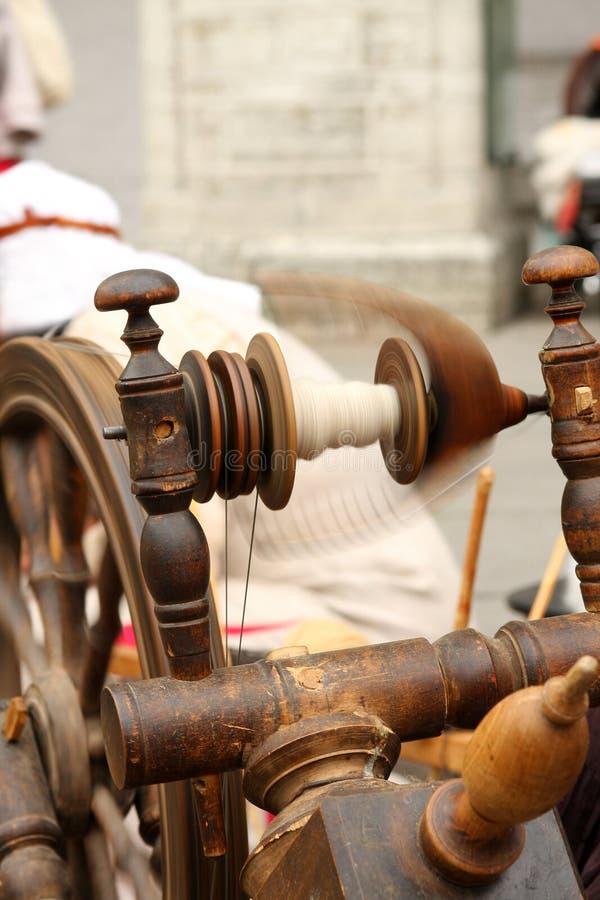 Working spinning wheel stock image. Image of forgotten - 10366015