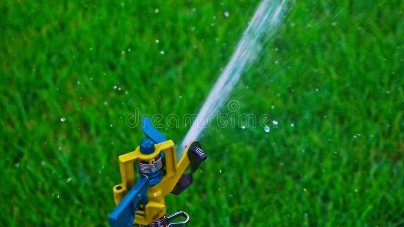Sprinkler System Working Side-view in Slow Motion Retro Color Stock ...
