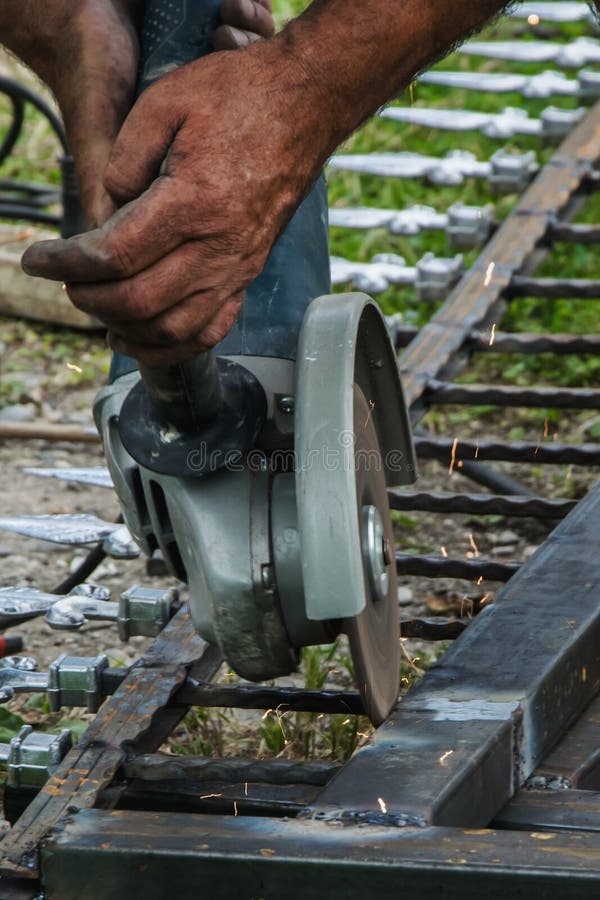 Working the steel door stock image. Image of background - 105629871