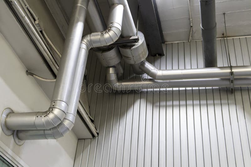 Working Steel Pipe System Engineering for Air Systems Stock Photo ...