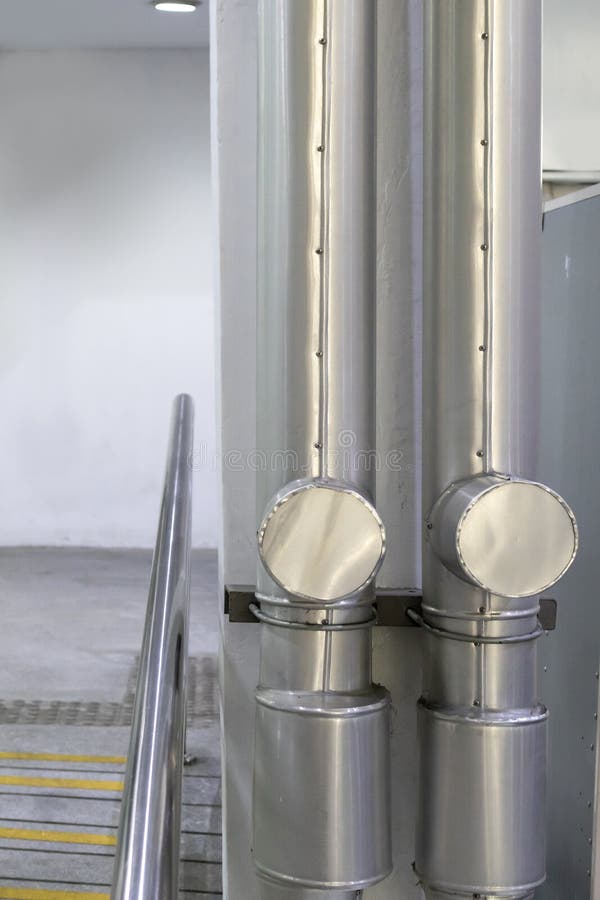 Working Steel Pipe System Engineering for Air Systems Stock Photo ...