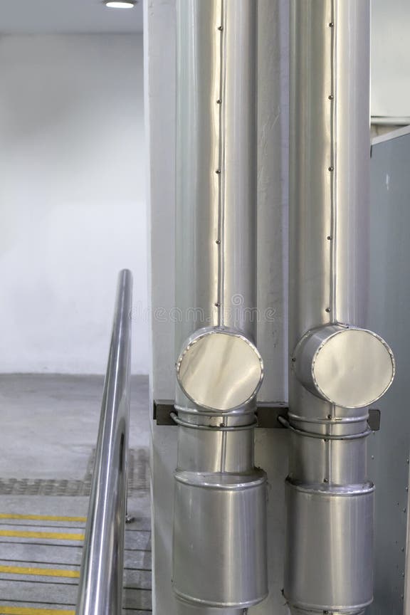 Working Steel Pipe System Engineering for Air Systems Stock Photo ...