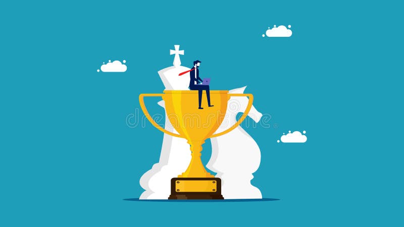 Working Strategy Concept. Businessman Working on Strategy Stock Vector ...