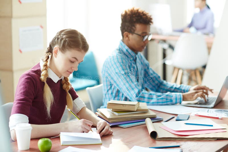 Working students stock image. Image of book, pencil - 114426155