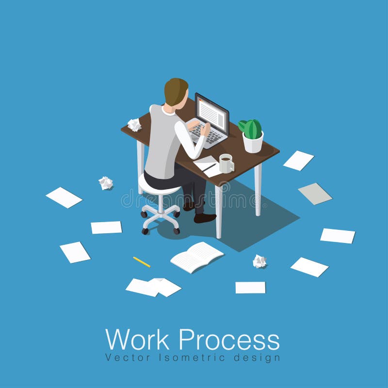 Working and Studying Concept Stock Vector - Illustration of creative ...