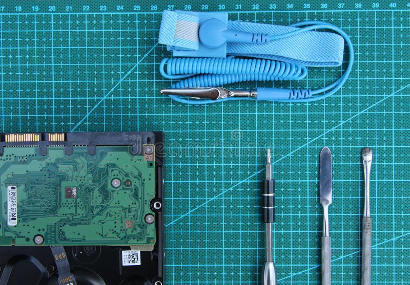 Electronics Repair on the Desktop with Tools. Top View Stock Image ...