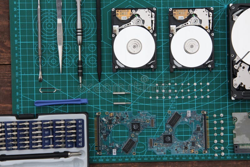 Electronics Repair on the Desktop with Tools. Top View Stock Image ...