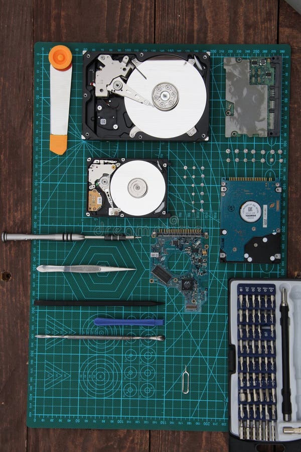 Electronics Repair on the Desktop with Tools. Top View Stock Photo ...