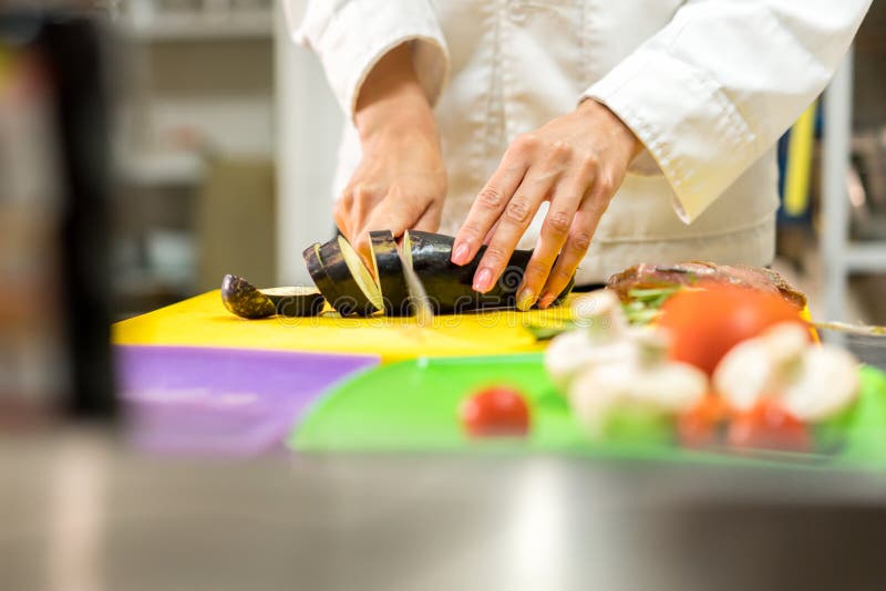 Working Surface in a Professional Kitchen. Stock Image - Image of ...