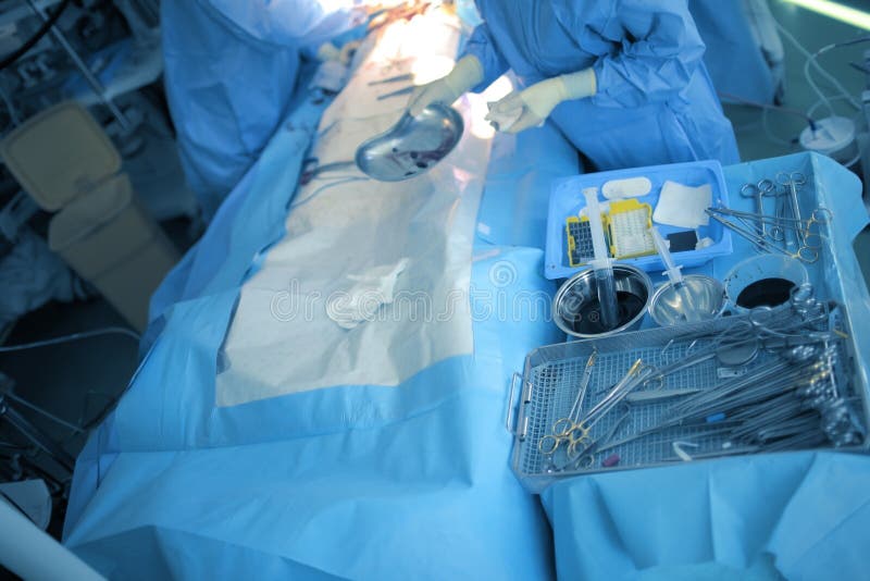 Working Surgeons during Process of Emergency Surgery in the ICU Stock ...