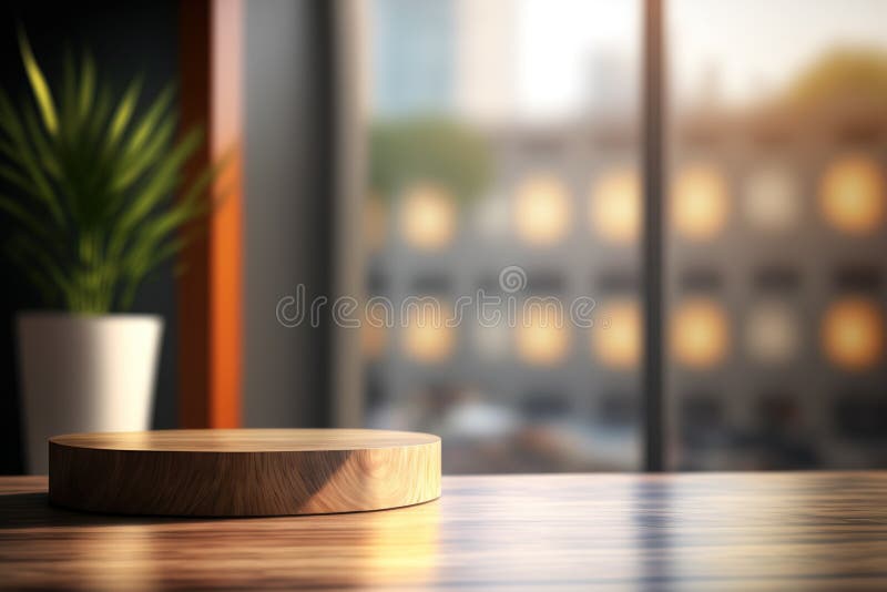 Working Table in Blurred Office Interior Background. Flawless Stock ...