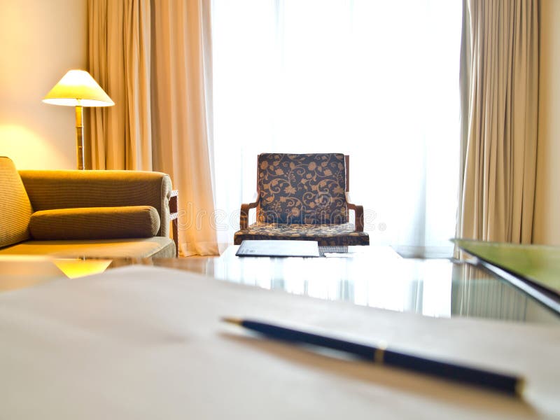 Working Table in Hotel Room Stock Image - Image of color, wall: 22143035