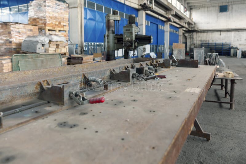 Working Table in Locksmith Shop Stock Image - Image of welding ...