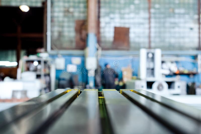 Working Table of a New Vertical Milling Machine. Stock Image - Image of ...