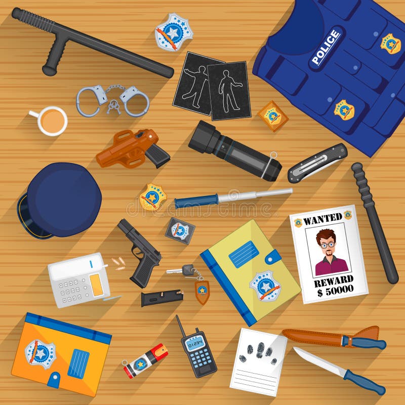 Vector Police Icons stock vector. Illustration of round - 36722006