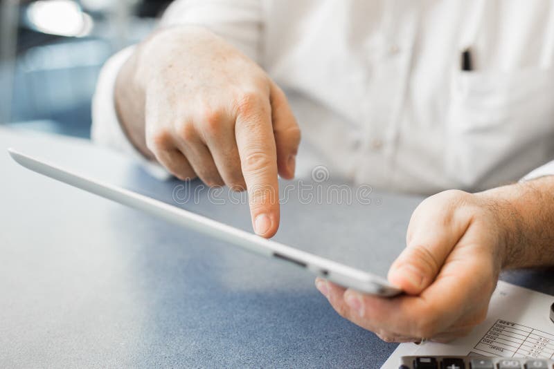 Working with tablet stock image. Image of tablet, working - 48857475