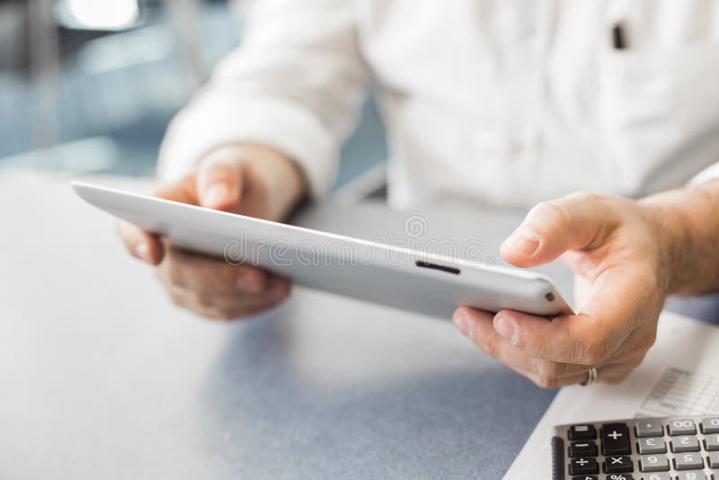 Working with tablet stock photo. Image of married, work - 48857692