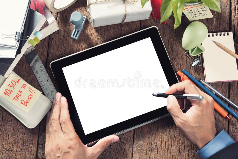 Working with tablet stock photo. Image of monitor, tablet - 65667768