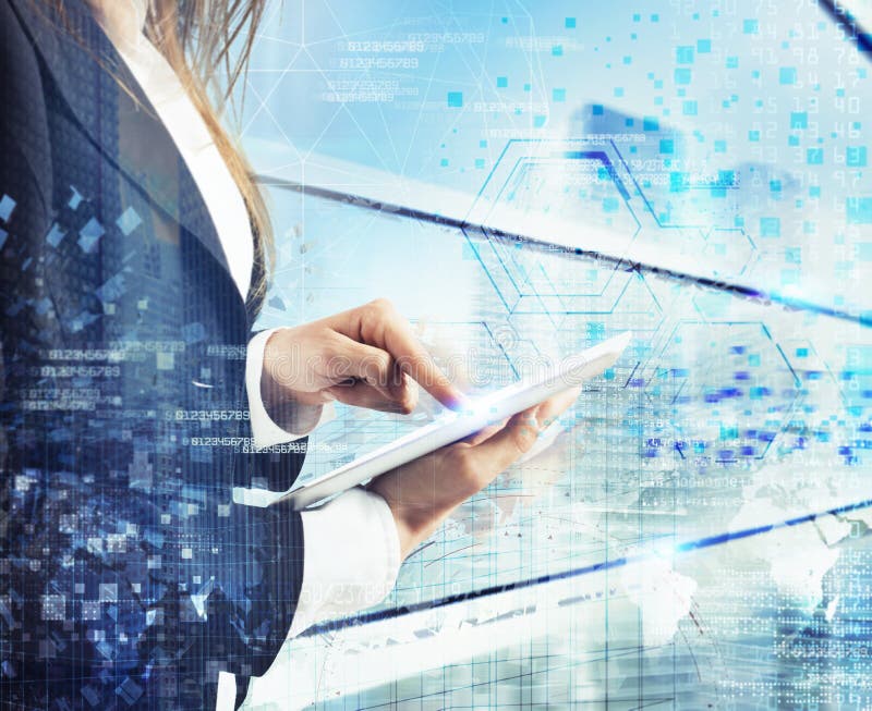 Working with tablet stock photo. Image of discovery, data - 56214952