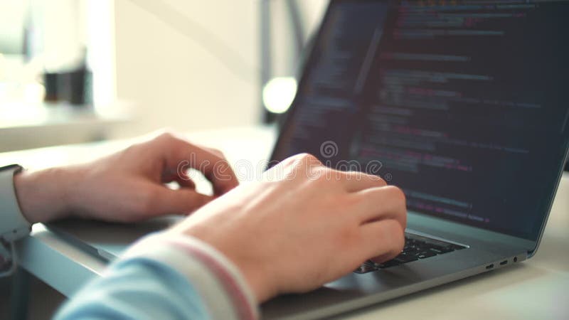 Working on Tablet Computer, Extreme Close-up Human Hands. Using ...