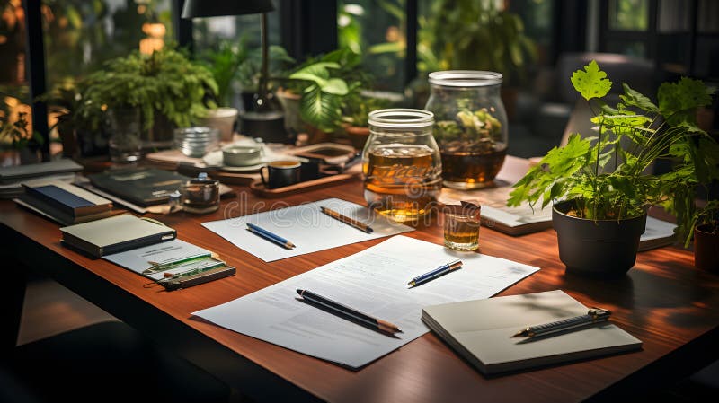 Working on Tablet Office Work Professional Ai Generated Stock ...