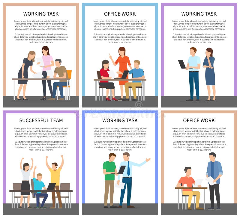 Working Task Successful Team Vector Illustration Stock Vector ...
