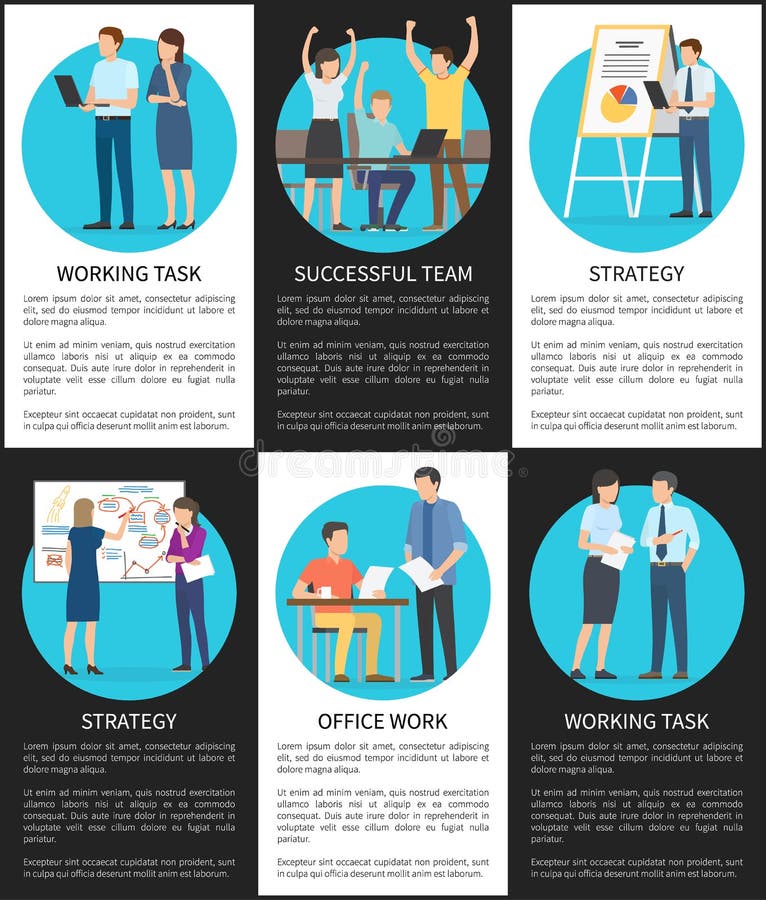 Working Task, Successful Team Vector Illustration Stock Vector ...