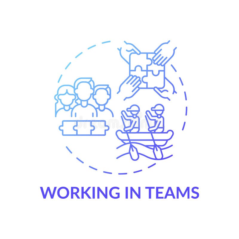 Working in Teams Blue Gradient Concept Icon Stock Vector - Illustration ...