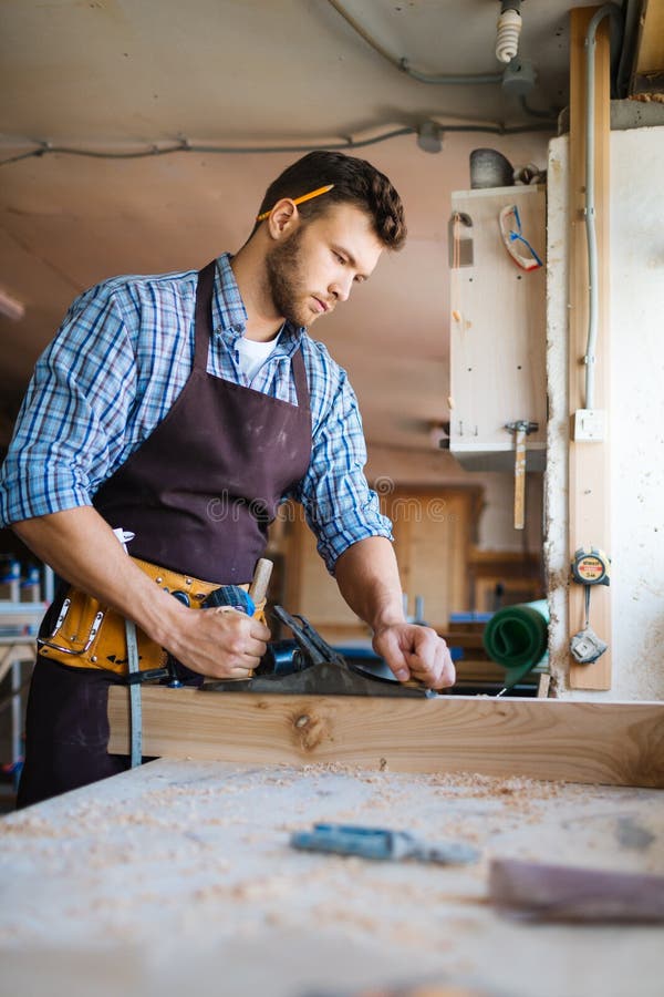 Working with timber stock image. Image of occupation - 79434061