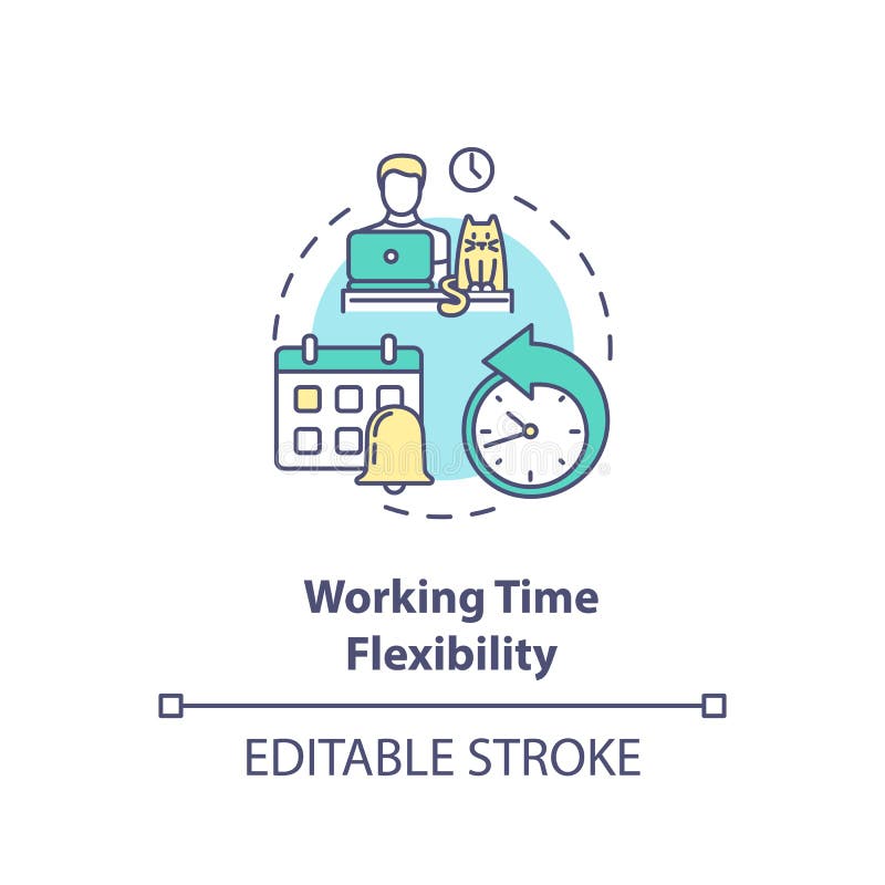 Working Time Flexibility Concept Icon Stock Vector - Illustration of ...