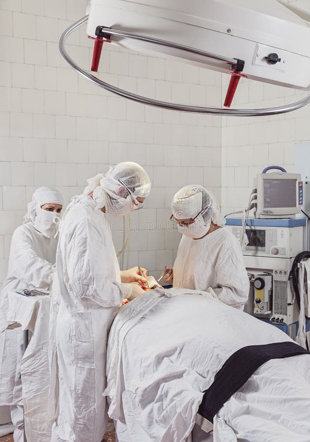Working Time in Operating Room. Hands of Surgeons with Tools. Stock ...