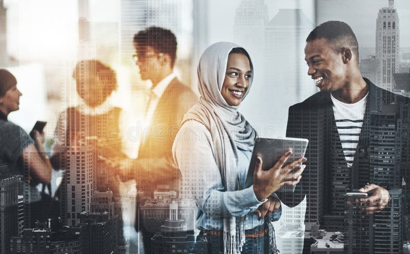 Working Together As a Team. a Group of Young Cheerful Businesspeople ...