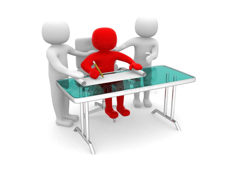 Working Together. 3D Man Working Stock Illustration - Illustration of ...