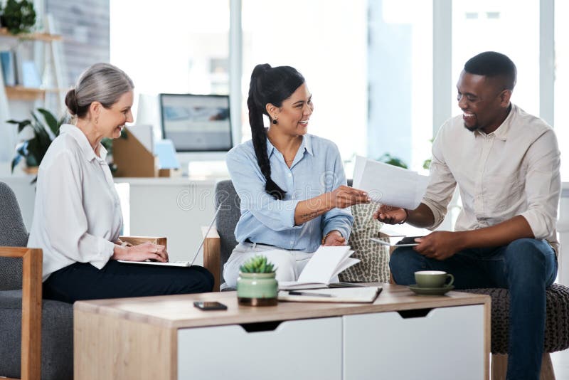 Working Together on a New Task. a Group of Businesspeople Working ...