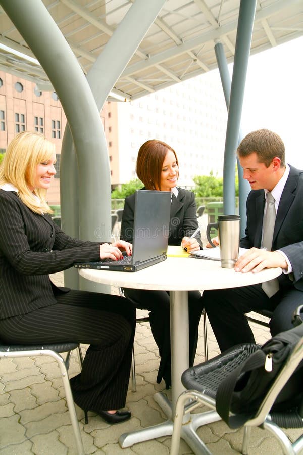 Working Together Outdoor stock photo. Image of male, businesswoman ...