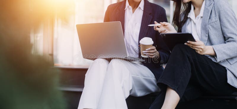 Working Together on Project. Two Young Business Colleagues Working on ...