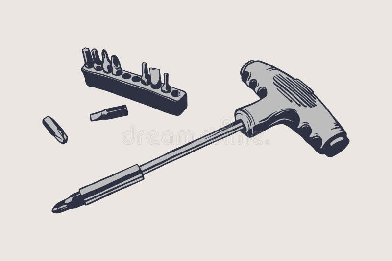 Working Tool Bit Screwdriver Icon. Stock Vector - Illustration of ...