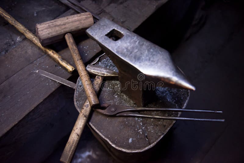 Working Tool at Blacksmith Traditional Workshop Stock Image - Image of ...