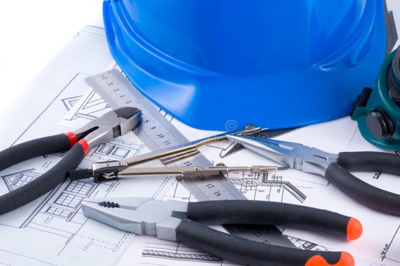 Working tools stock image. Image of work, architect, foreman - 4827669