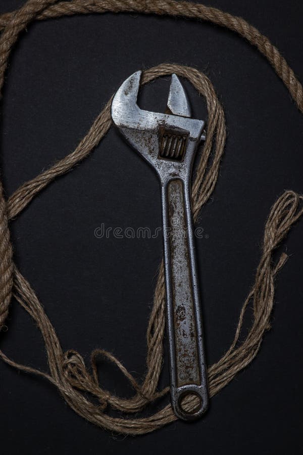 Working Tools on a Black Background. Used and Dirty Work Tools for Home ...