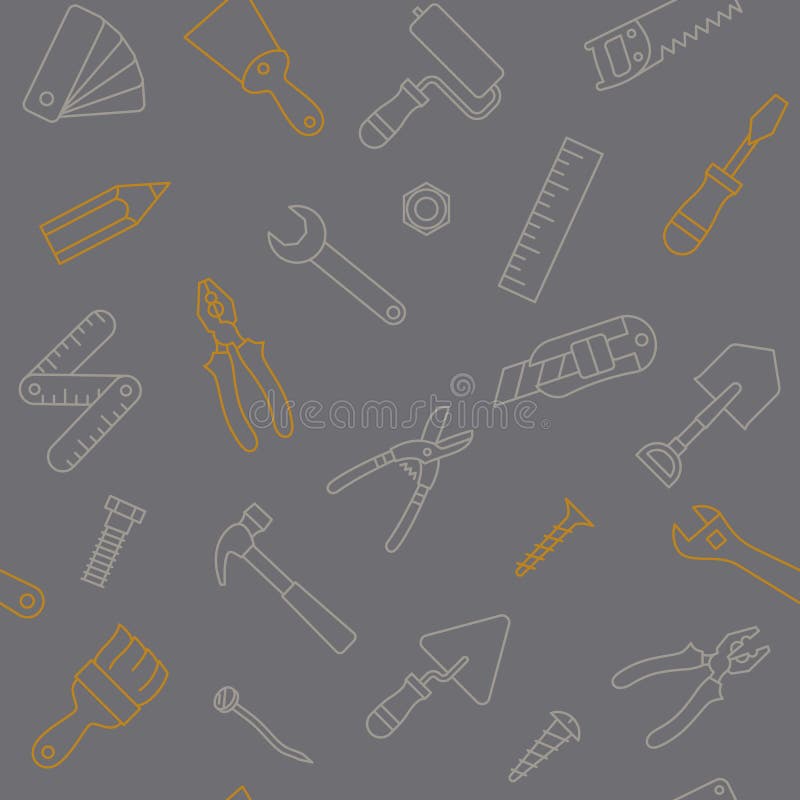 Working Tools Lineart Pattern Stock Vector - Illustration of pattern ...