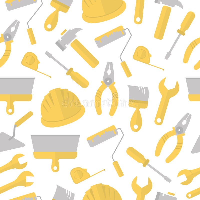 Working Tools. Pattern. Vector Illustration. Seamless Background Stock ...