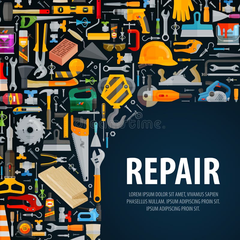 Tools Vector Logo Design Template. Chisel, Mallet Stock Vector ...