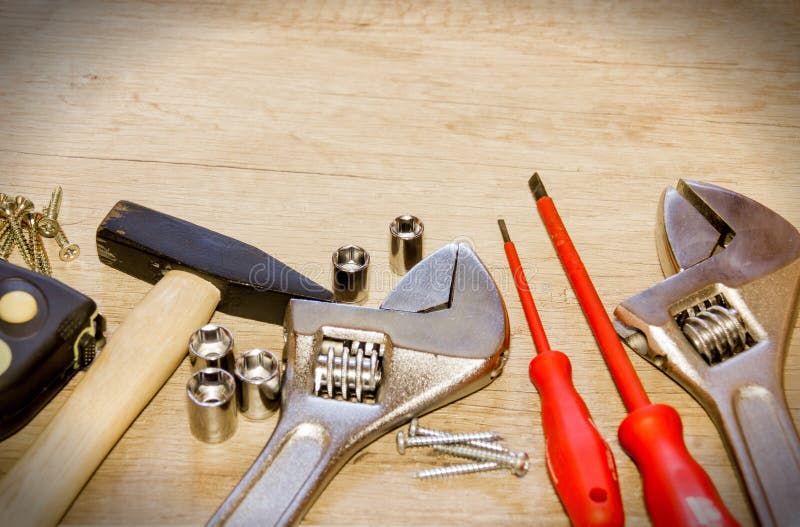 Working tools stock image. Image of glove, metal, spanner - 91124991